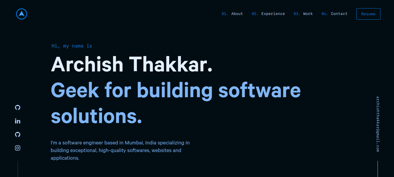 Archish Thakkar | Software Engineer